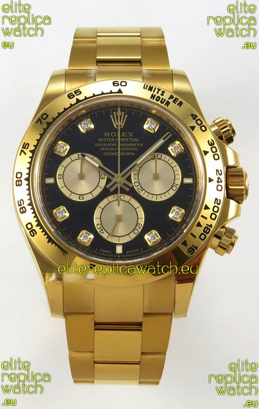 Rolex Daytona Super Clone 116508 Yellow Gold - Black Dial Original Cal ...