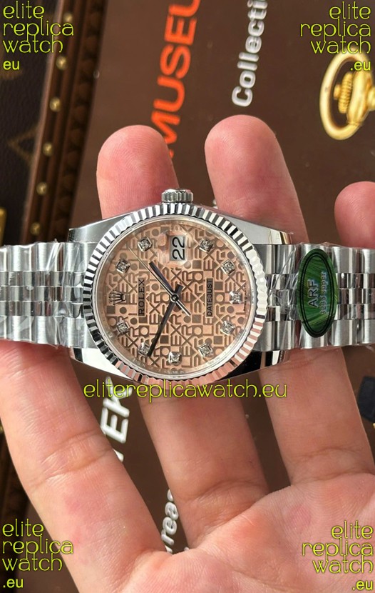 Rolex Datejust Super Clone Cal.3235 Pink Computer Dial Steel Casing ...